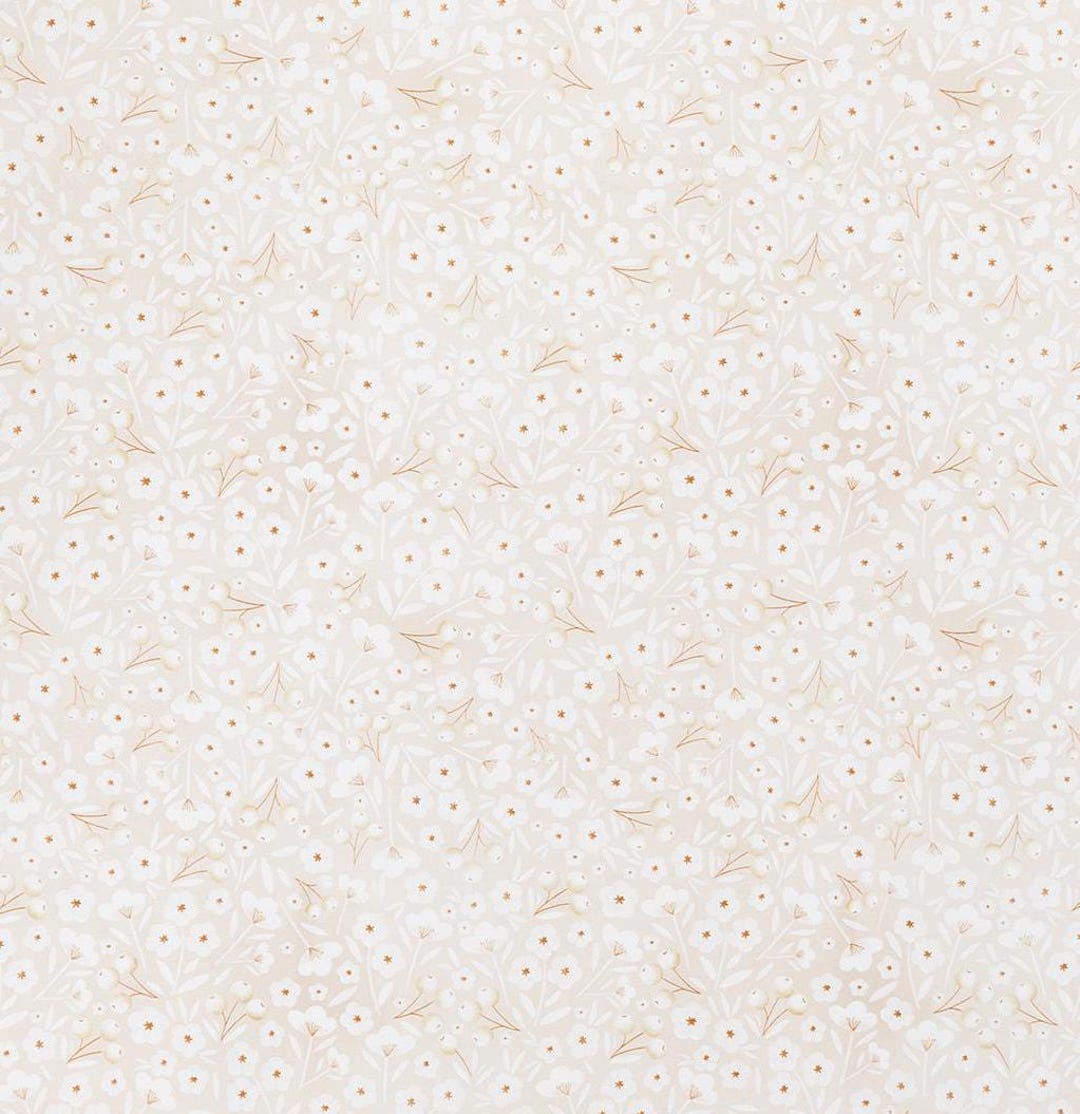 Neutral Floral Wrapping Paper Roll, Christmas Gift Wrap, Birthday Gift ...