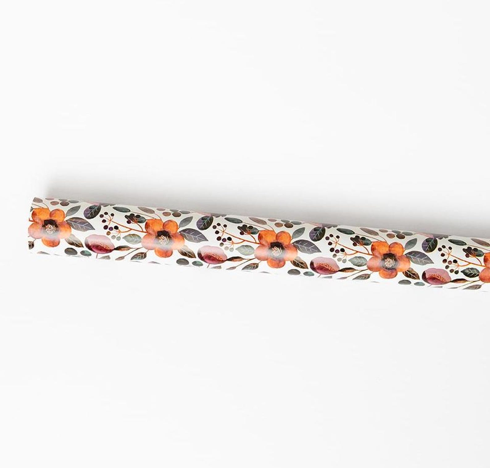 Fall Floral Wrapping Paper Roll, Birthday Gift Wrap, Wedding Gift Wrap ...