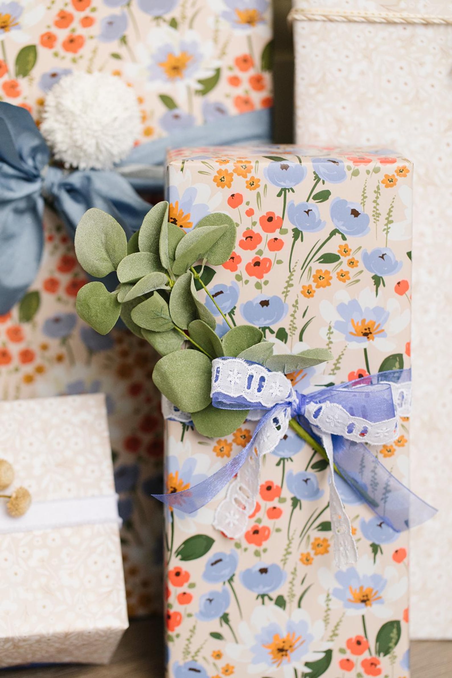 Summer Floral Wrapping Paper Roll, Birthday Gift Wrap, Wedding Gift ...