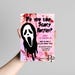 Scream Birthday Invitation, Horror Party Canva Template, Ghostface ...