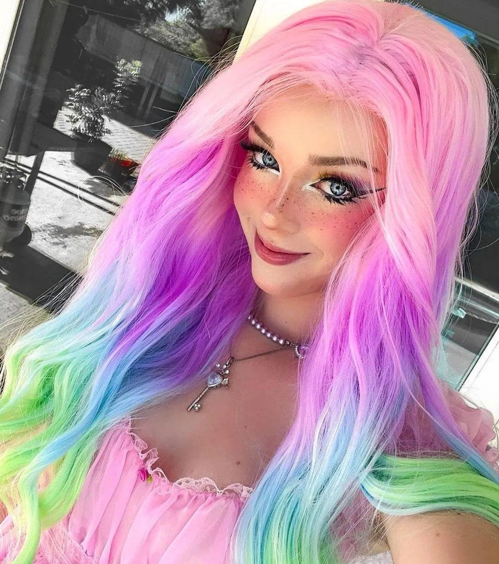 Rainbow Lace Front Wig - Etsy