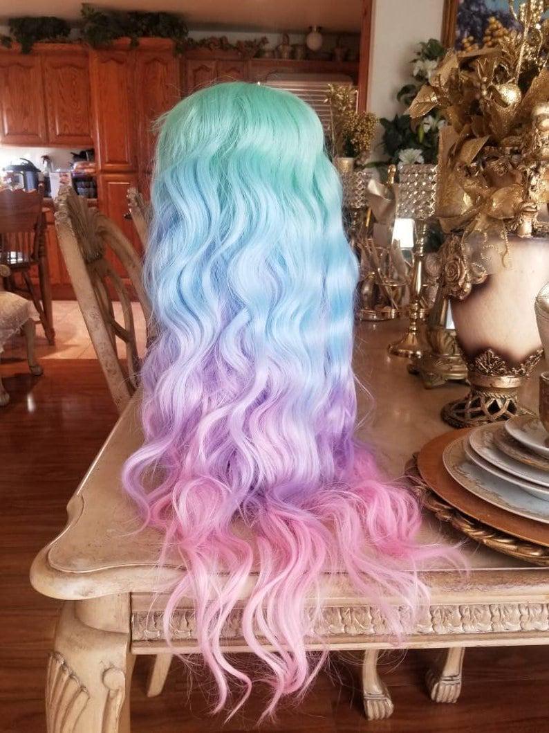 Rainbow Lace Front Wig - Etsy