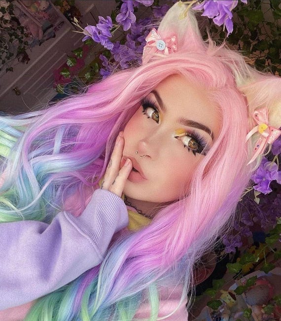 Rainbow Lace Front Wig Etsy