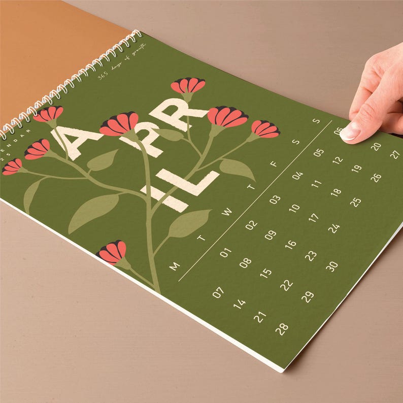2025 Flower Wall Calendar | Illustrated Floral 12 Month Hanging ...