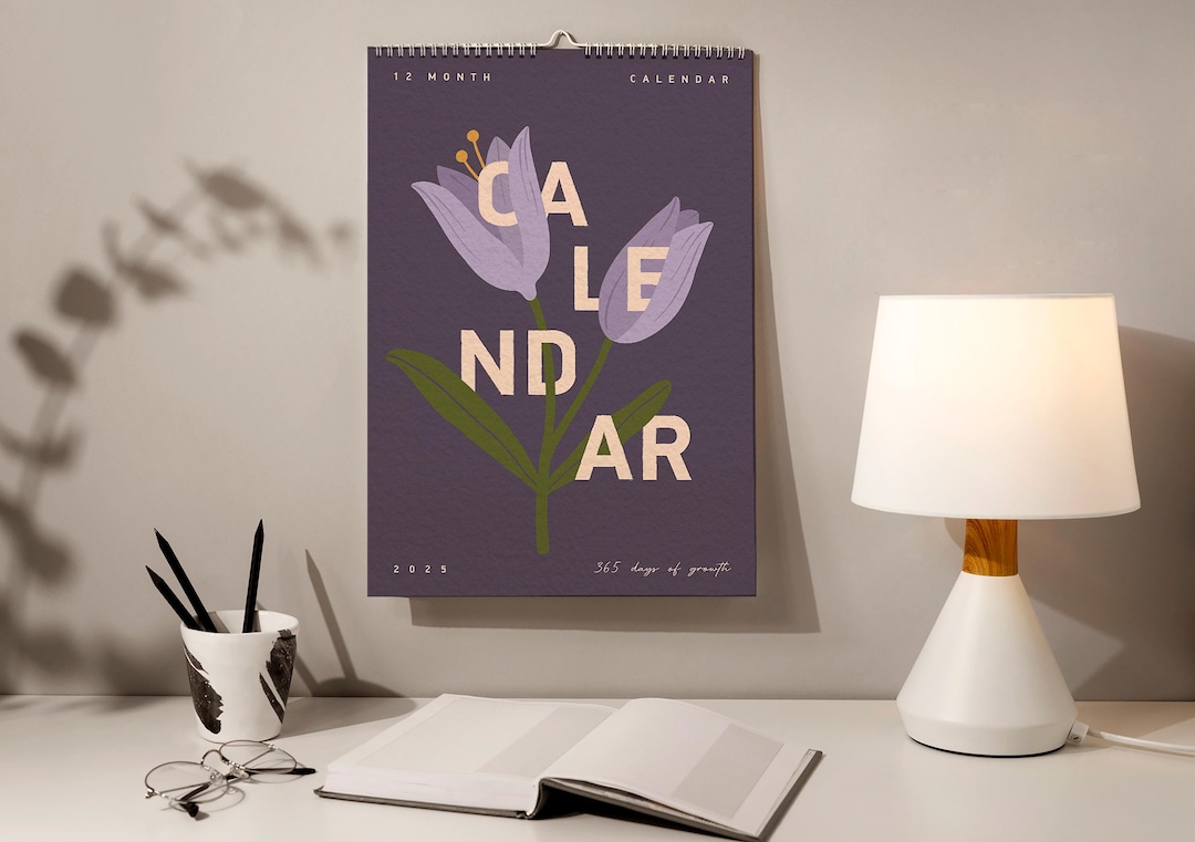 2025 Flower Wall Calendar | Illustrated Floral 12 Month Hanging ...