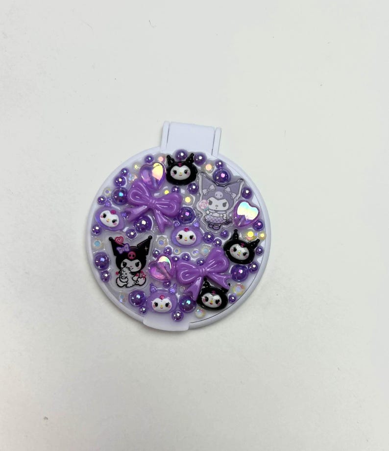 Decoden Custom 2"-2" Sanrio Kuromi Compact Mirror | Bejeweled | Makeup ...