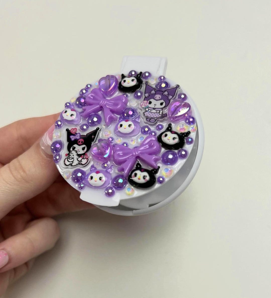 Decoden Custom 2"-2" Sanrio Kuromi Compact Mirror | Bejeweled | Makeup ...