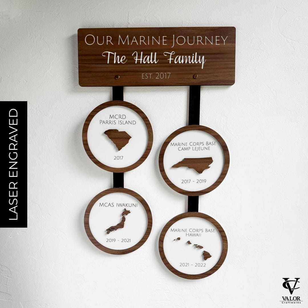 Military Duty Station Display Wall Art for Military Service Modern Wall ...