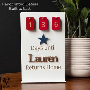 Deployment Countdown Calendar Military Homecoming Gift Wooden Military ...