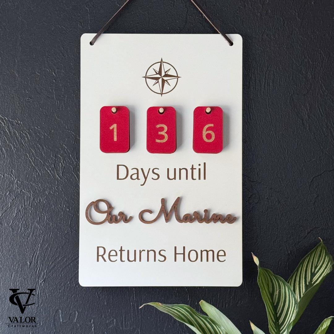 Military Countdown Calendar Custom Deployment Gift Wooden Display ...