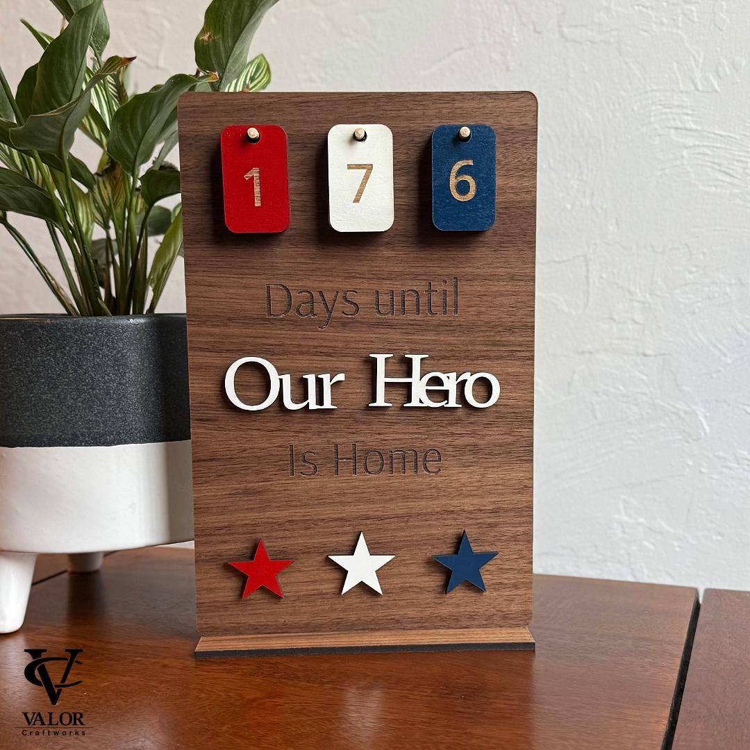 Deployment Countdown Calendar Military Homecoming Gift Wooden Military ...