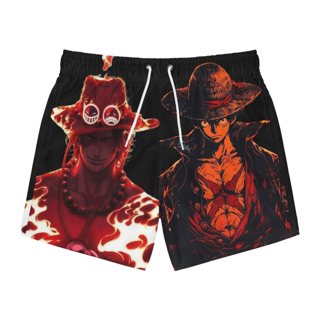 Anime One Piece Luffy and Ace Swim Trunks Shorts for Fans, Beachwear ...