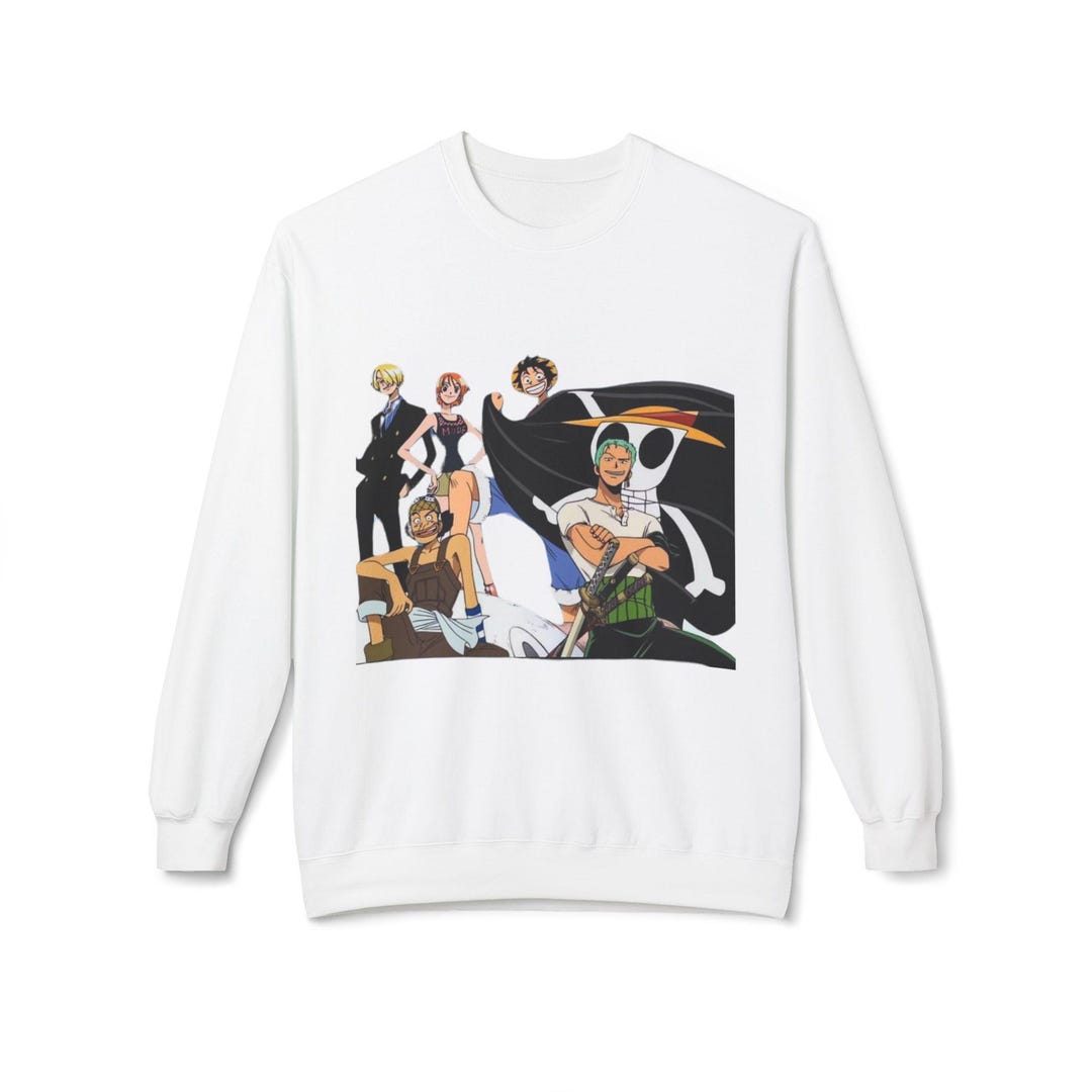 One Piece Luffy Crew Sweatshirt Anime Pirate Graphic Jumper Unisex Soft ...