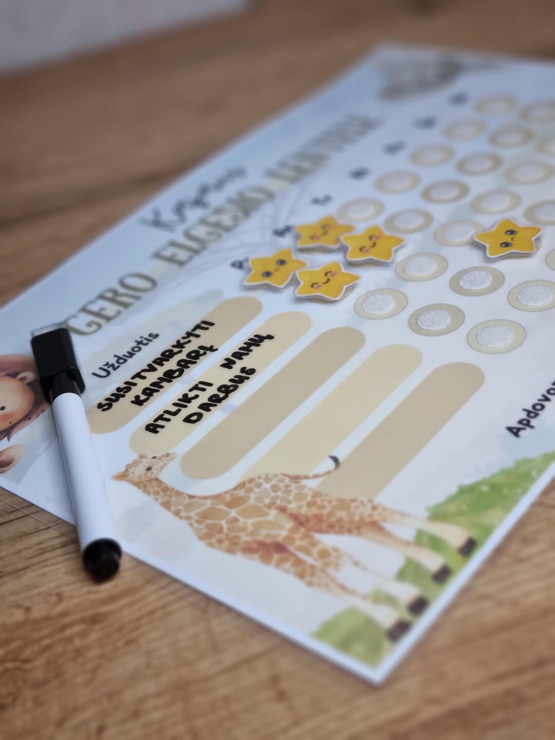 Personalized Laminated Behavior Chart for Kids – A4 Size With Velcro ...