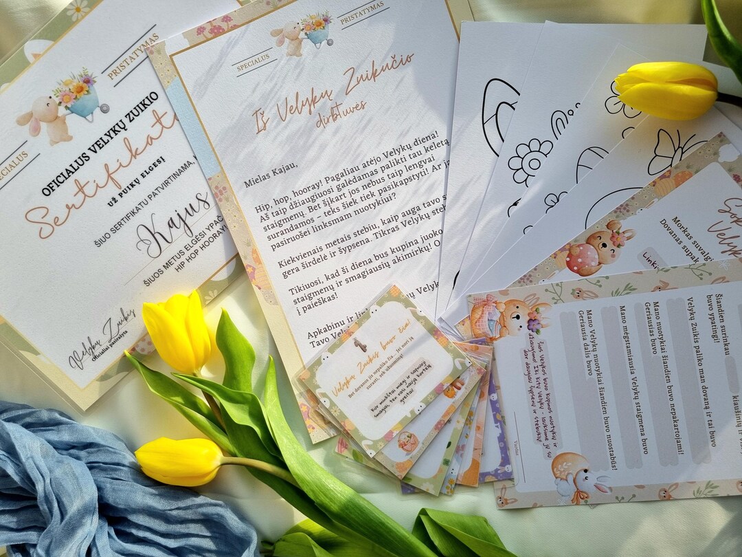 Easter Bunny Kit | Personalized Printable Set With Custom Letter ...