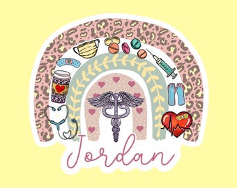 Personalized Name Nurse Sticker, Custom RN Sticker, Waterproof Vinyl ...