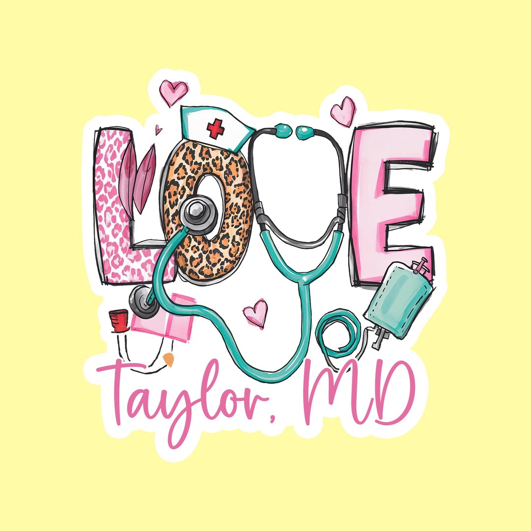 Personalized Name Nurse Sticker, Custom RN Sticker, Waterproof Vinyl ...