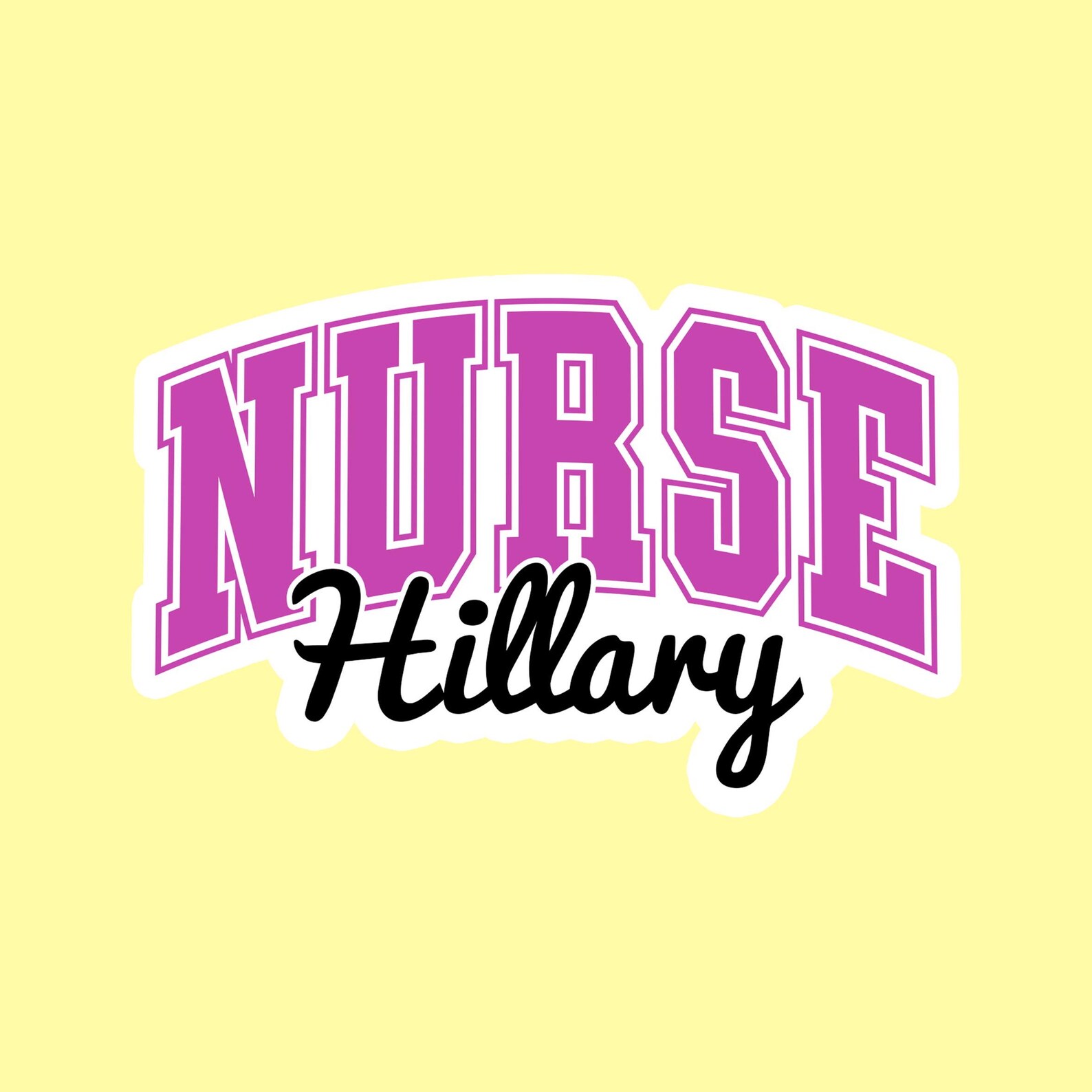 Personalized Name Nurse Sticker, Custom RN Sticker, Waterproof Vinyl ...