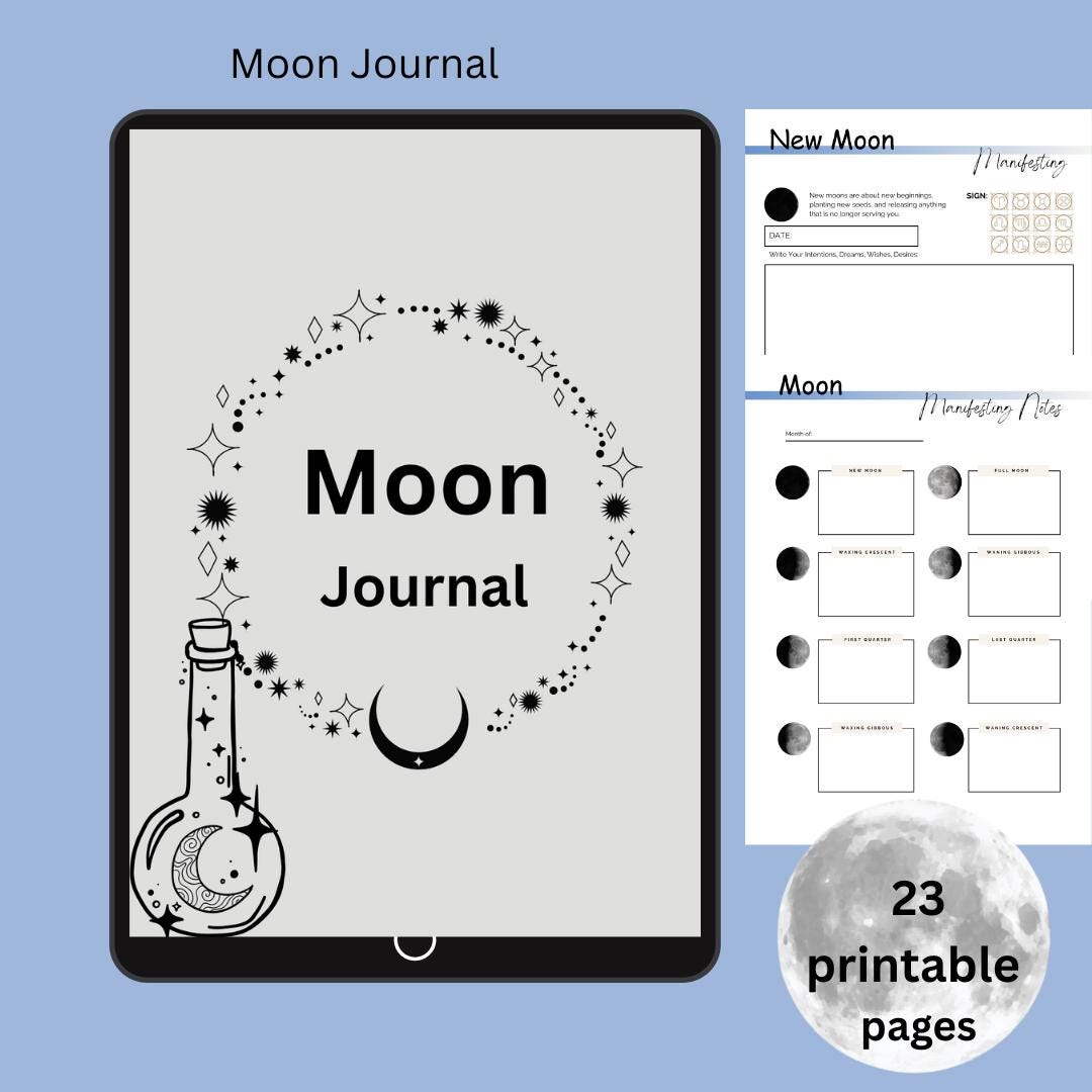 Moon Journal Digital Download 2025, Witchy Spiritual Planner, Celestial ...