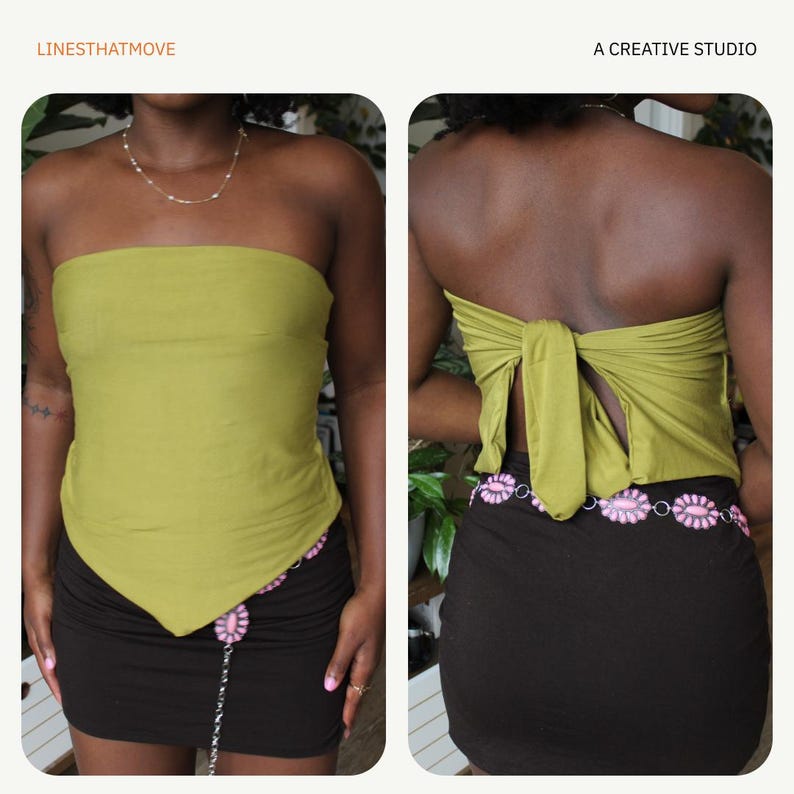 Summer Tie-back Tube Top Sewing Pattern Strapless Bandeau PDF Pattern ...