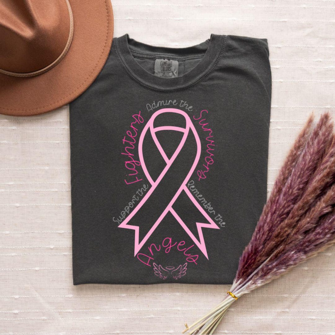 Pink Ribbon Angels Tee, Breast Cancer Awareness, Pink Ribbon Shirt ...