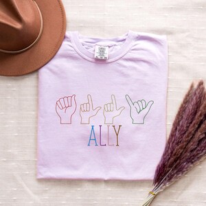Ally Sign Language Tshirt, Lgbtq Ally Shirt, ASL Awareness Shirt, Proud ...