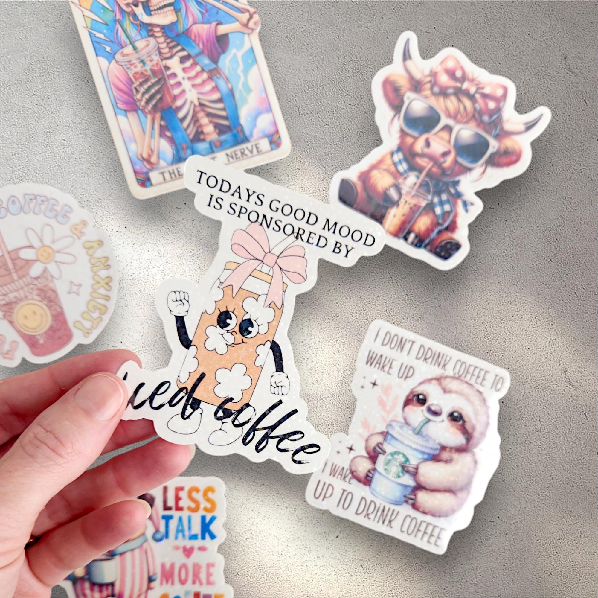 Coffee Lover Sticker Bundle Set of 6 Vinyl Waterproof Stickers Perfect ...