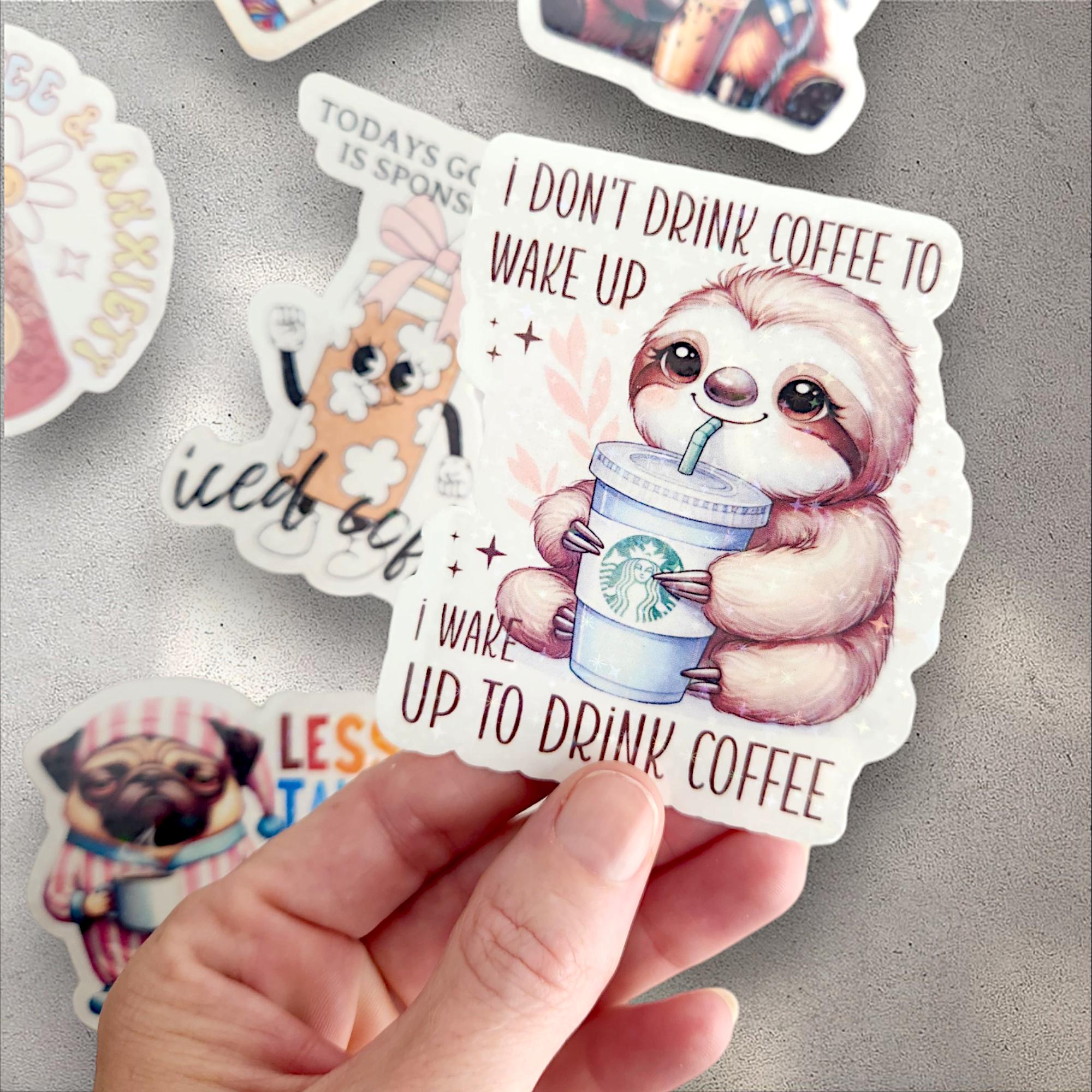 Coffee Lover Sticker Bundle Set of 6 Vinyl Waterproof Stickers Perfect ...