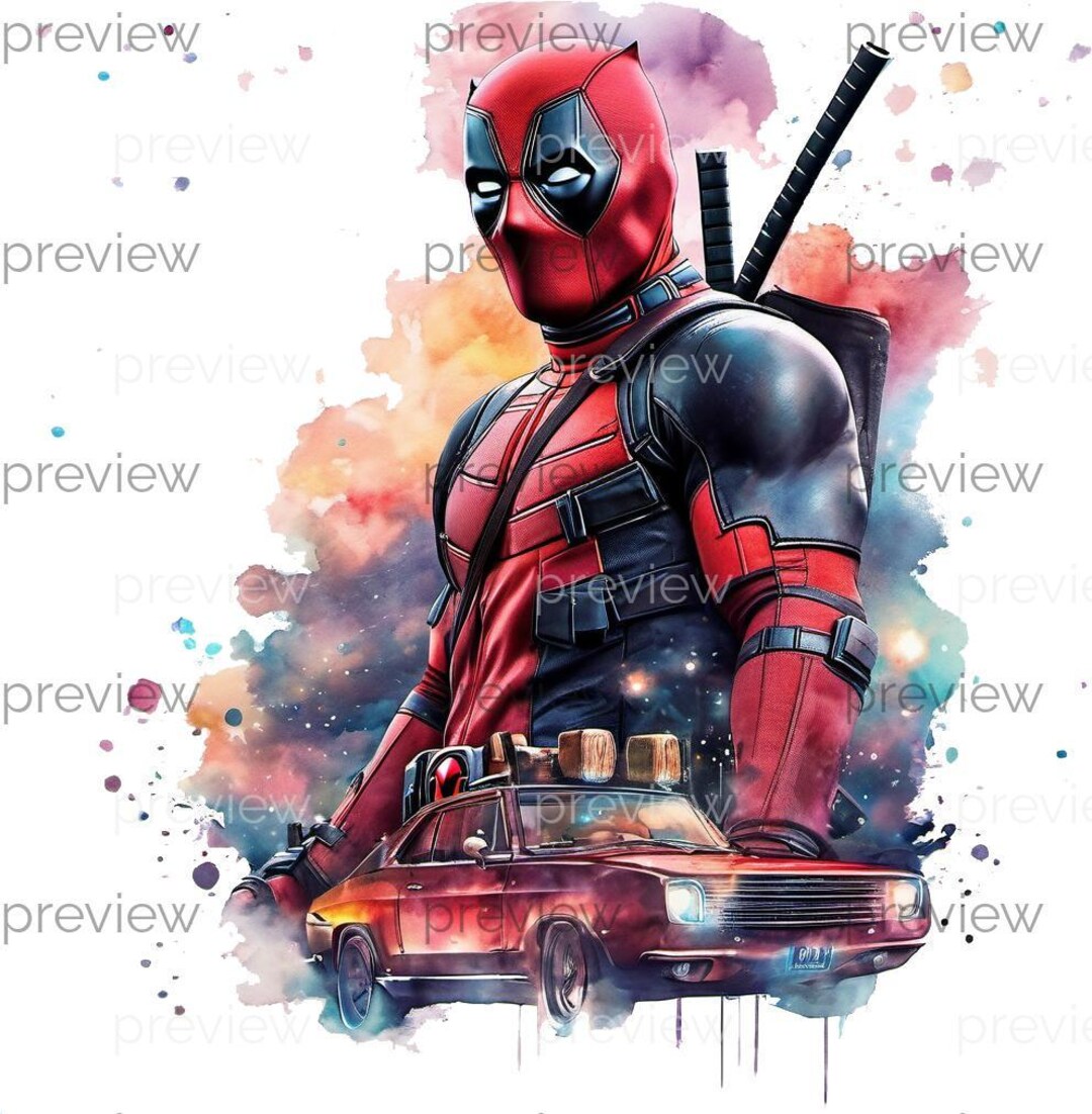 Deadpool PNG Bold Anti-hero in Red and Black Costume Dynamic Comic Art ...