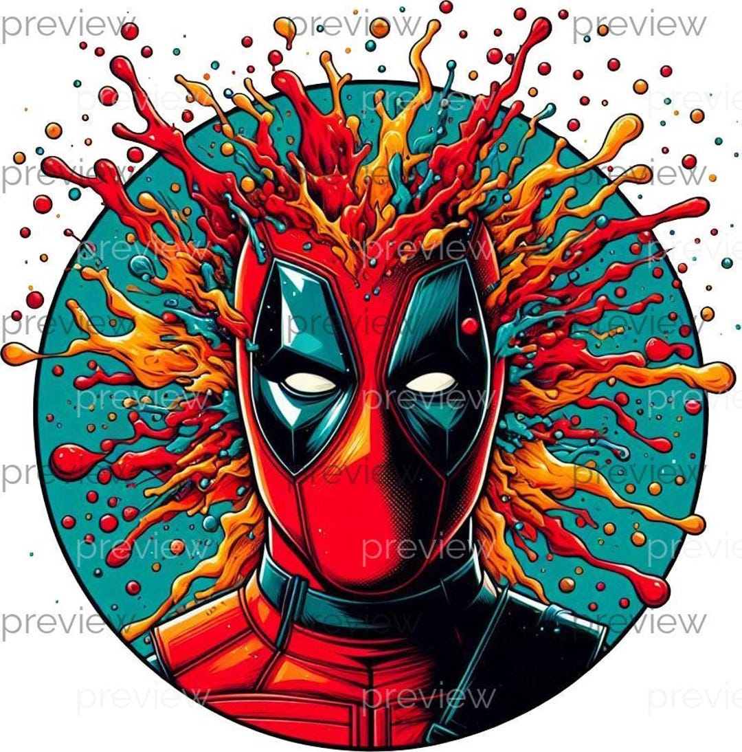 Deadpool PNG Dynamic Superhero Art Vibrant Masked Character With ...