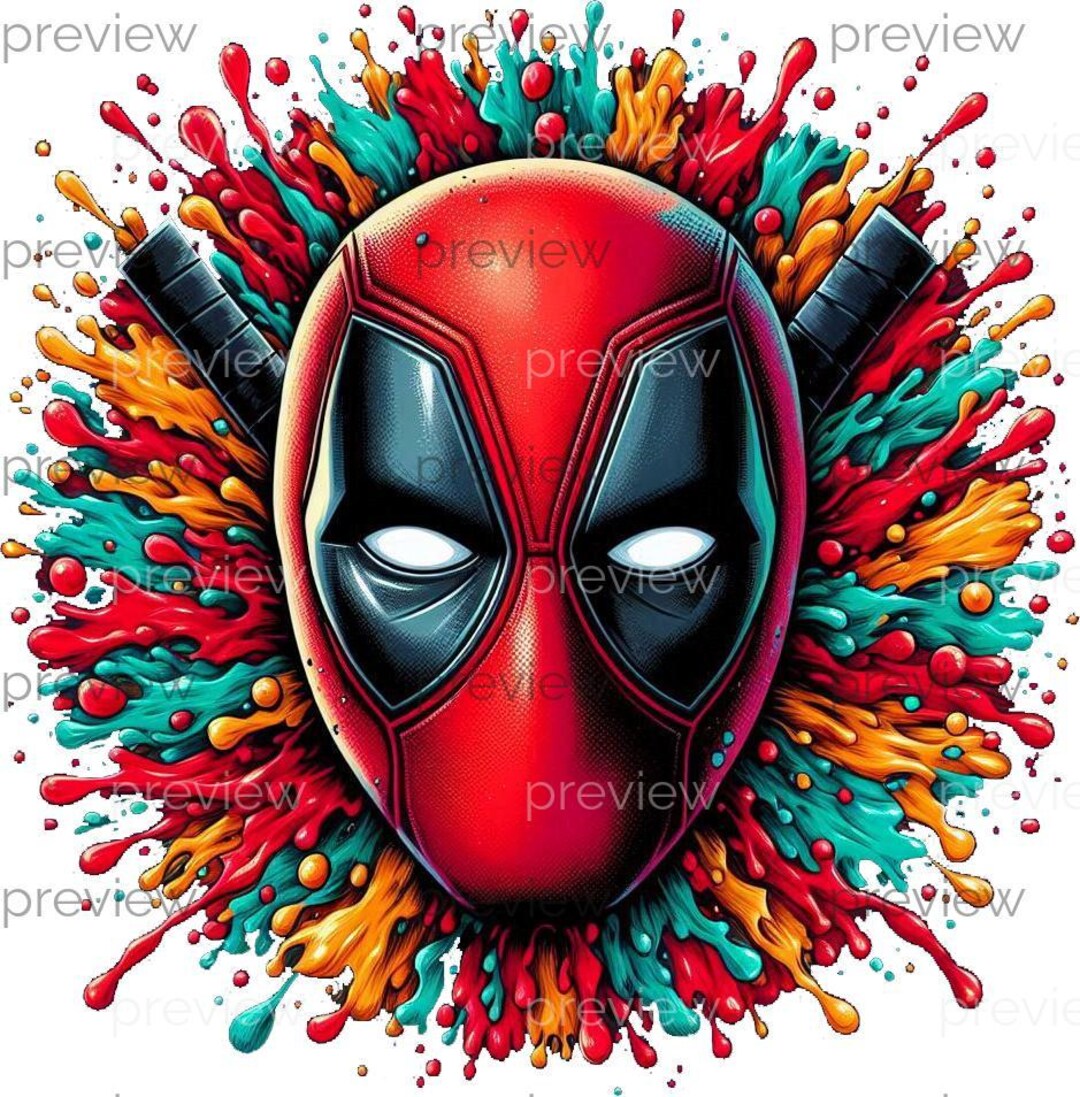 Deadpool PNG Bold and Edgy Mask Art Vibrant Digital Illustration With ...