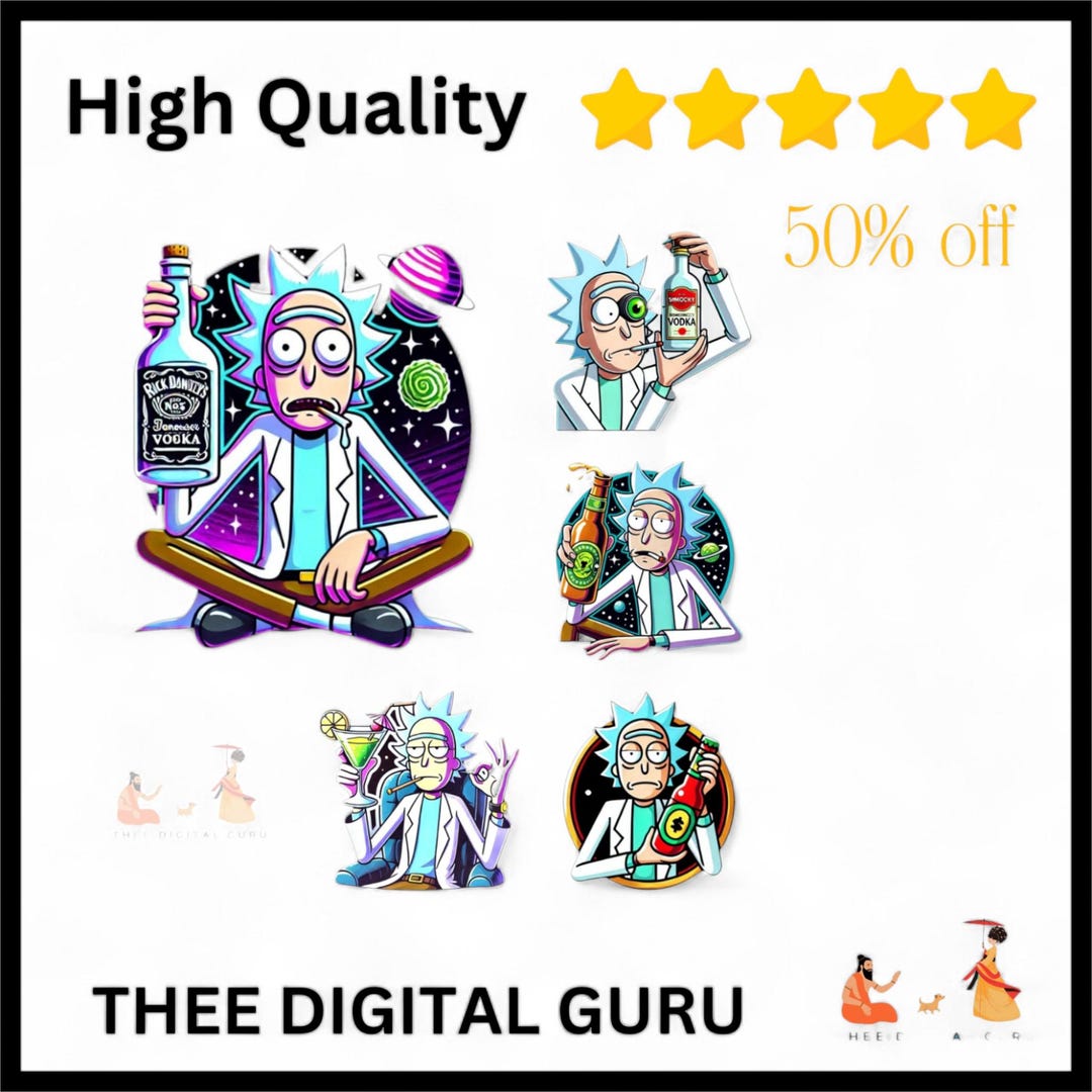 5 Rick and Morty Alcohol. Themed Digital Art Collection 5 High-quality ...