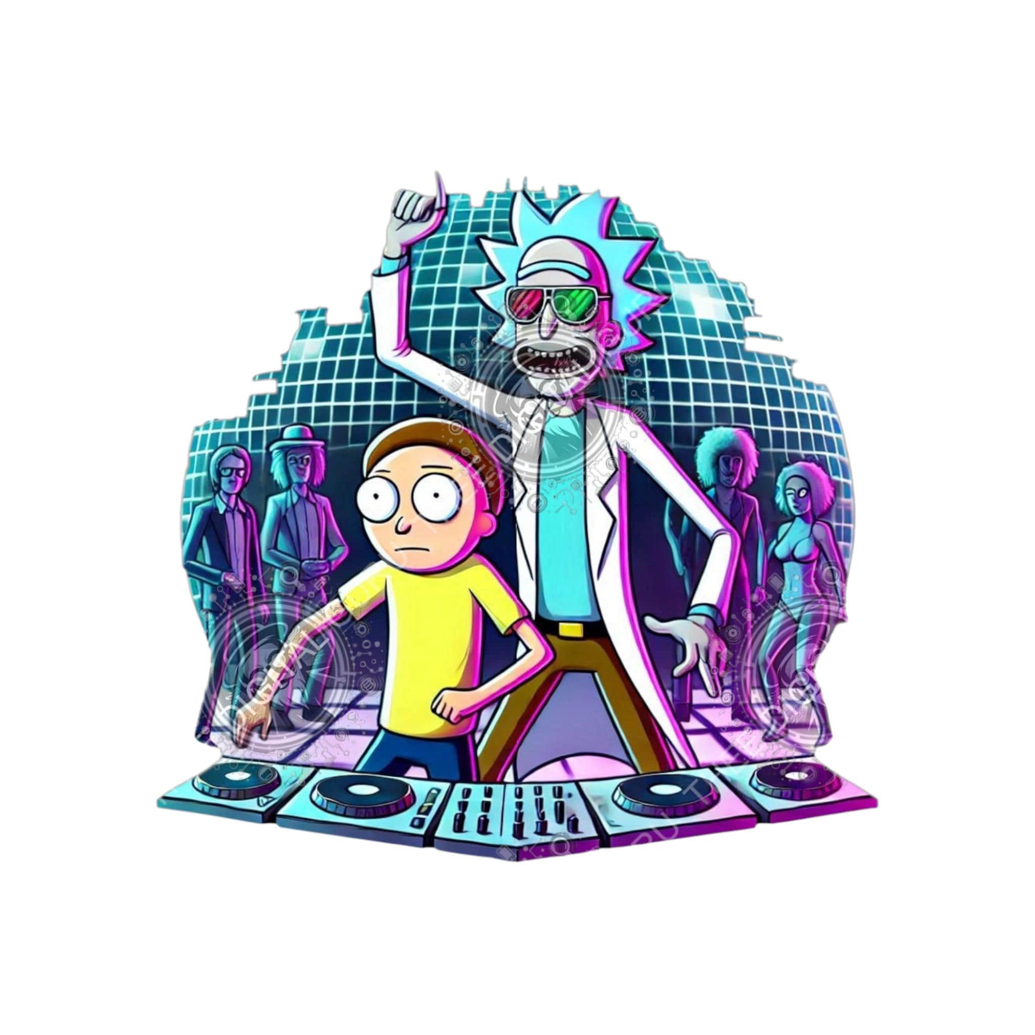 Rick and Morty Quirky Beach Vacation Sticker Relaxing Scientist and ...