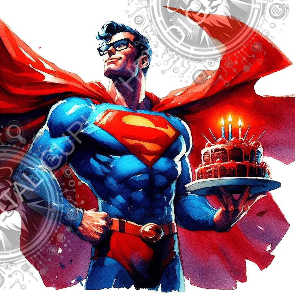 Superman Happy Birthday PNG Bundle 4 Digital Clipart Images Superhero ...