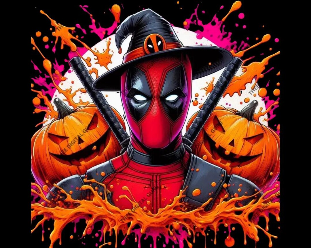 Deadpool Halloween Digital Art 9 Printable PNG Files for Instant ...