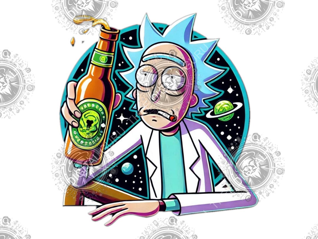 Rick and Morty Alcohol-themed Digital Art Collection 5 High-quality PNG ...