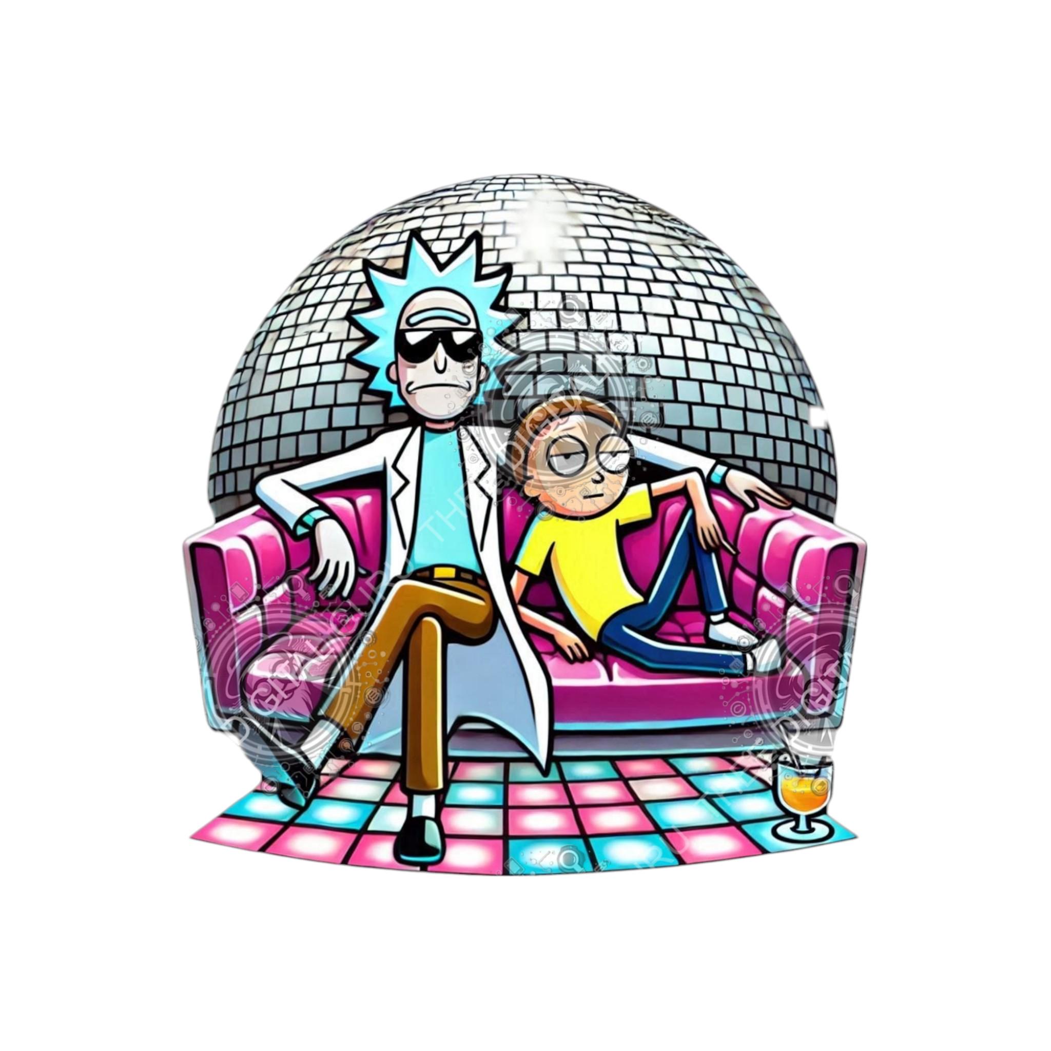 Rick and Morty Quirky Beach Vacation Sticker Relaxing Scientist and ...