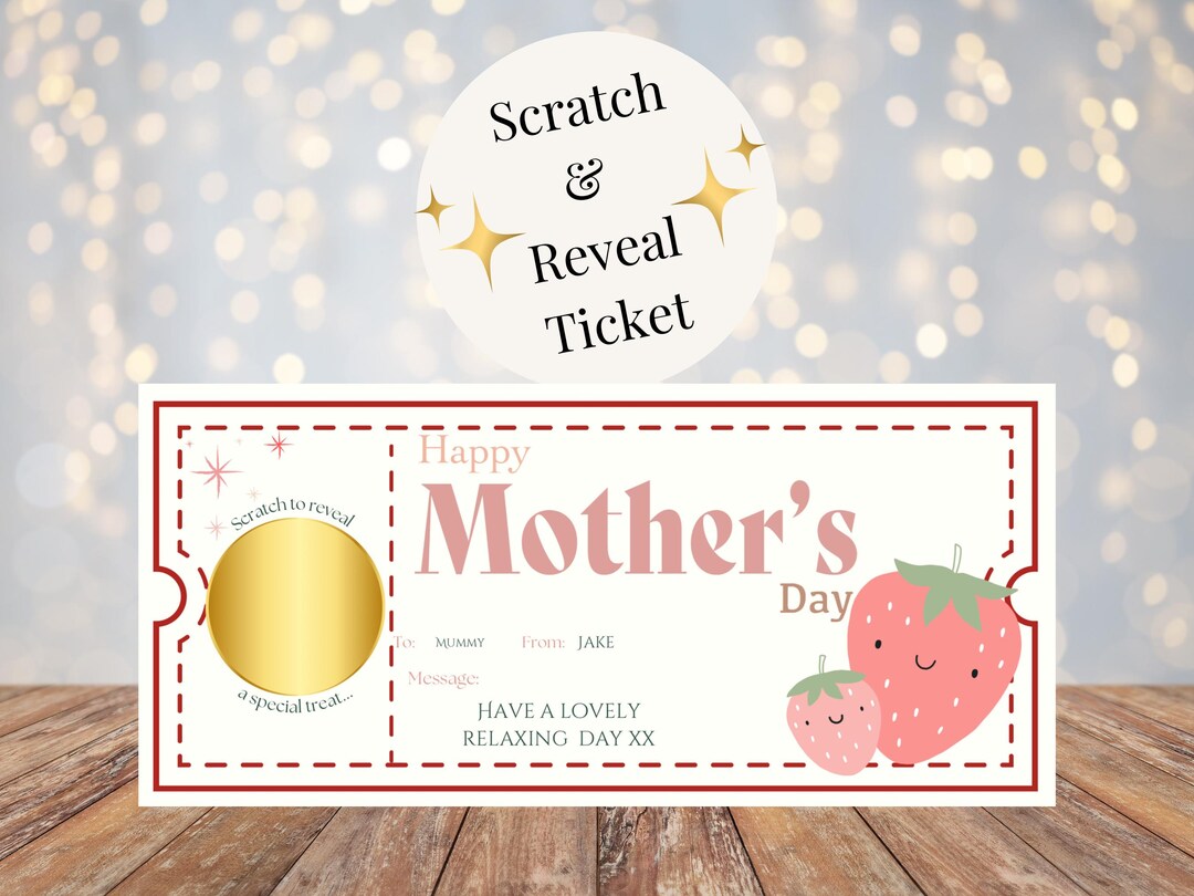 Mother’s Day Card | Scratch Reveal | Mum | Mom | Mummy | Gift ...