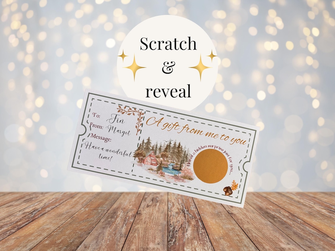 Center Parcs Custom Scratch to Reveal Gift Card Ticket Personalised ...