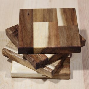 Handmade set of 4 Acacia Wood Coasters. Finished With Tung Oil. - Etsy