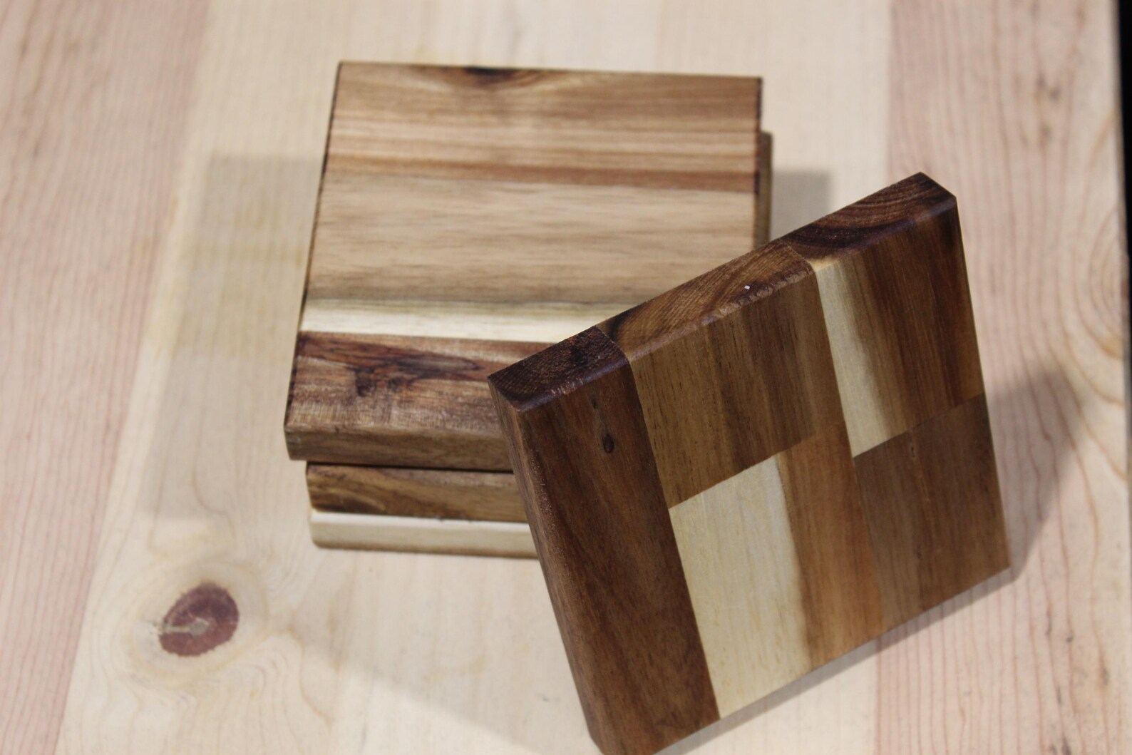 Handmade set of 4 Acacia Wood Coasters. Finished With Tung Oil. - Etsy