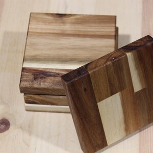Handmade set of 4 Acacia Wood Coasters. Finished With Tung Oil. - Etsy