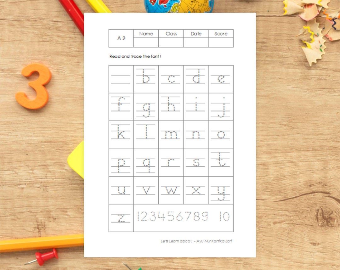 Printable Lowercase Lets Learn Alphabet Worksheet. Preschool-kdg. - Etsy UK