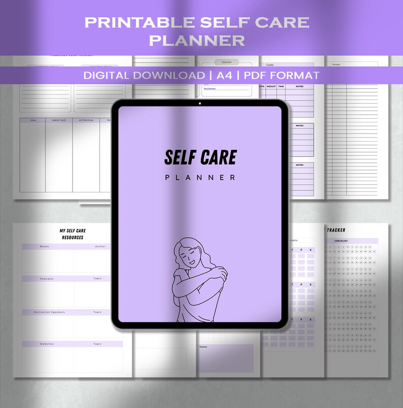 Self-care Planner, Printable Planner, Self-love Journal, Wellness ...
