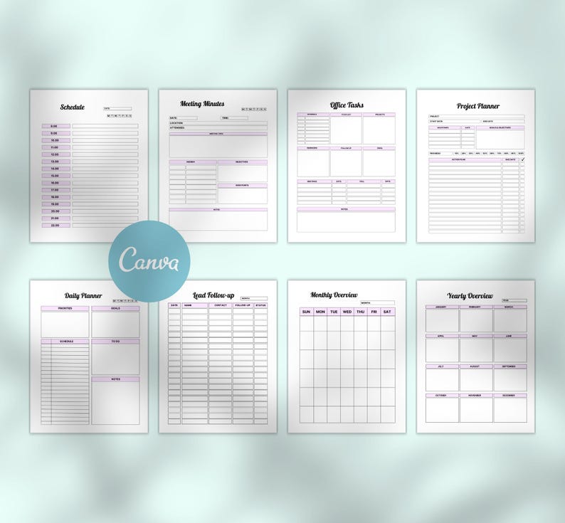 Office Work Planner Editable & Printable Daily Task Management Journal ...