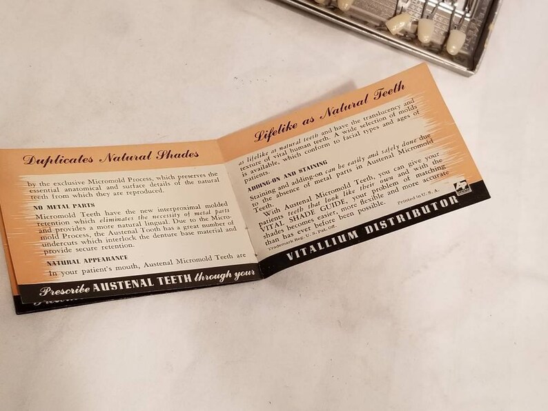 Vintage Dentist Tooth Shades Sample Austenal Teeth - Etsy