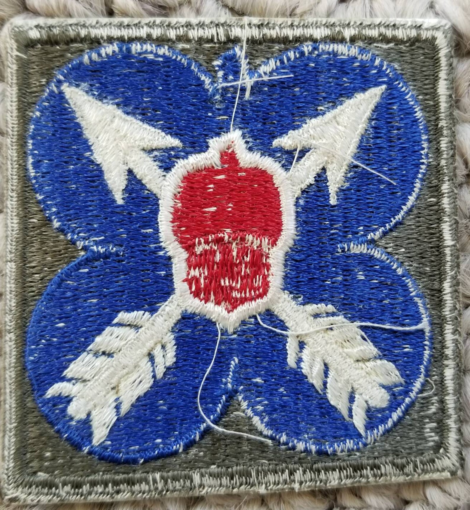 21st US Army Corps Blue Clover White Arrows Red Acorn WWII Vintage ...