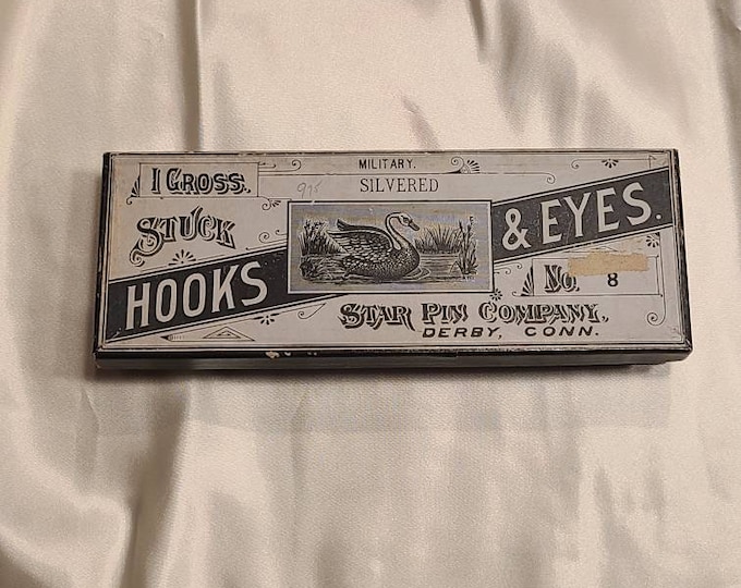 Antique Military Hook and Eye Sets in Original Box, One Gross, 144 Sets ...
