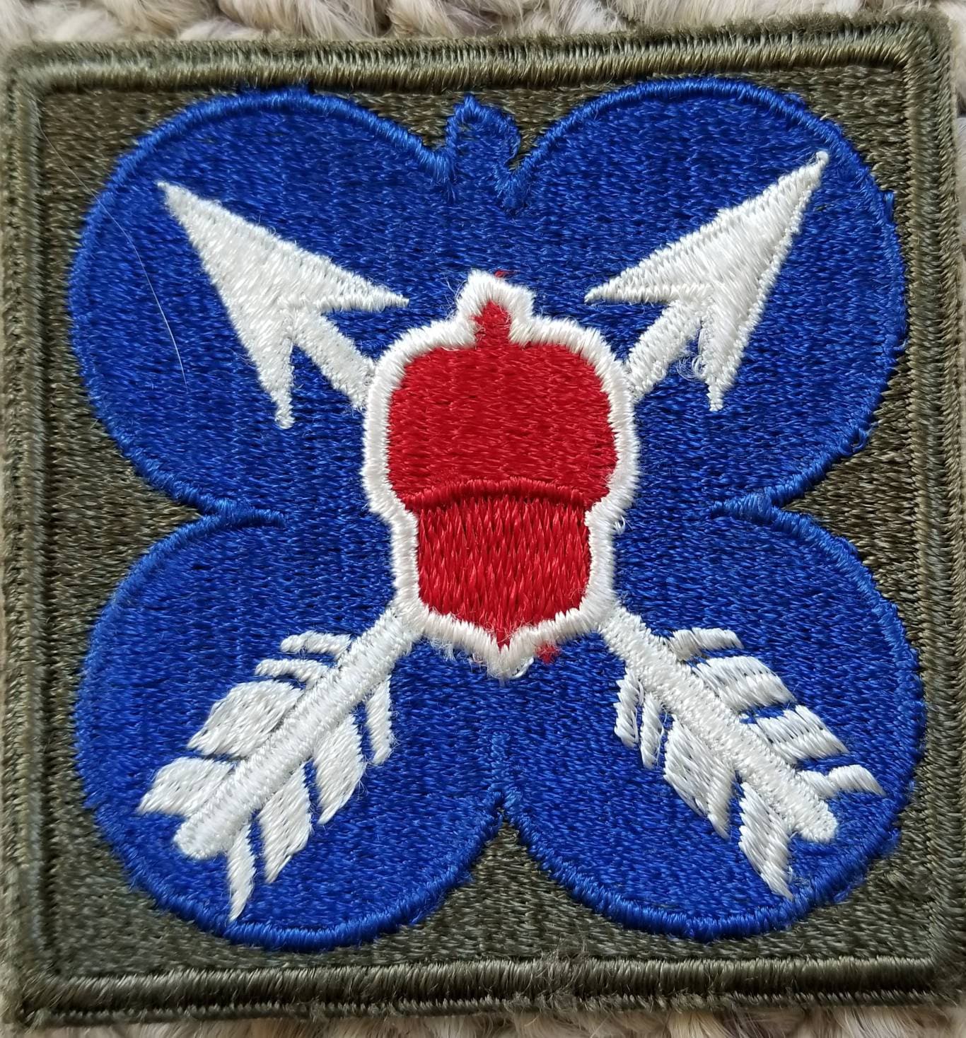 21st US Army Corps Blue Clover White Arrows Red Acorn WWII Vintage ...