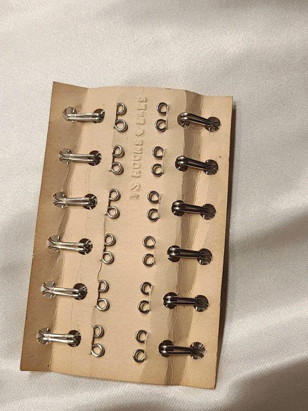 Antique Military Hook and Eye Sets, One Sleeve of 12 Sets, Size No. 8 ...